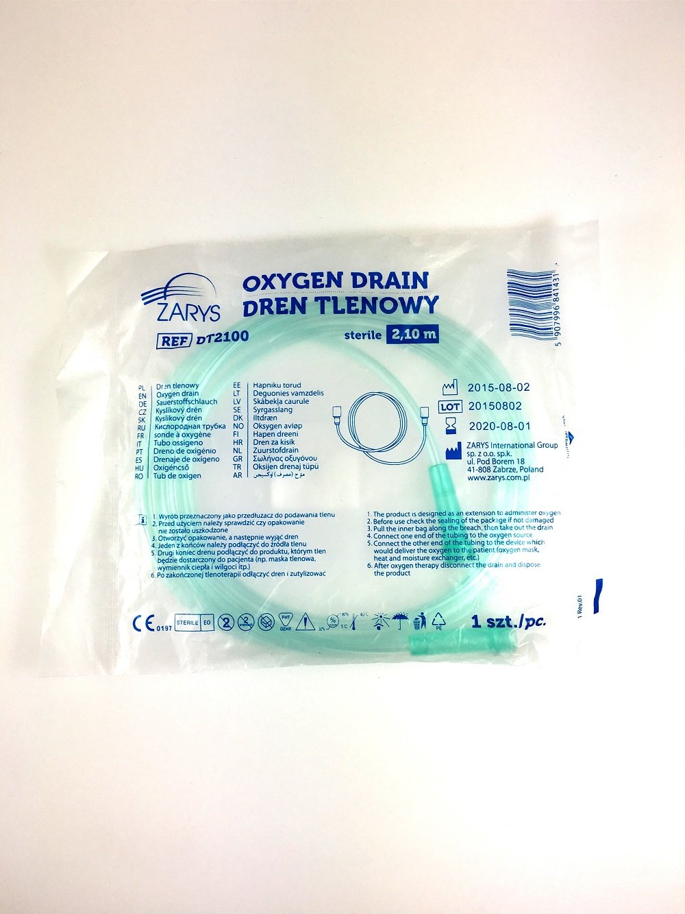 Dren tlenowy 2,1 m - Medical Depot - Zaopatrzenie medyczne